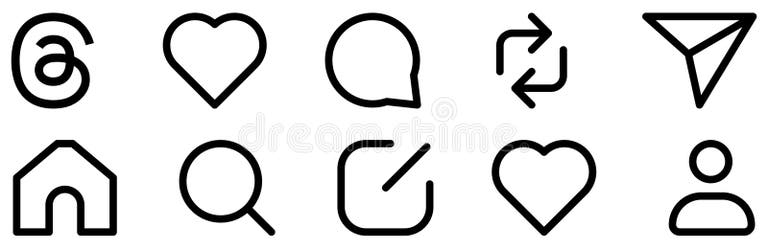 Threads Networking Interface Icons Editorial Stock Image - Illustration ...