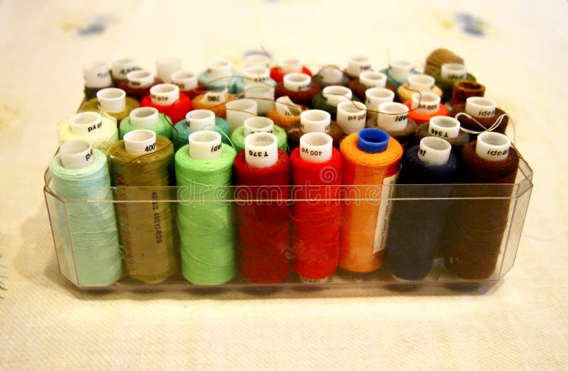 Threads Ready for Sewing in the Open Box Stock Photo - Image of black ...
