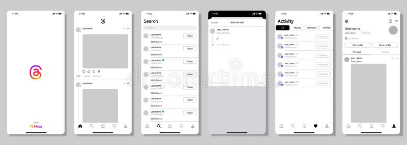 Threads Social Media Template Editorial Photography - Illustration of ...