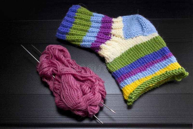 Threads, Spokes, Multi-colored Knitted Socks Stock Photo - Image of ...
