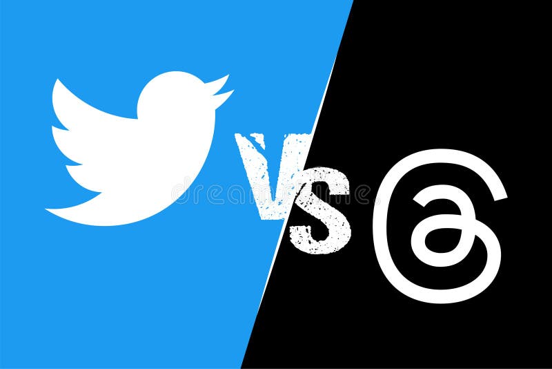 Threads VS Twitter Vector with Blow and Black Color, Twitter ...