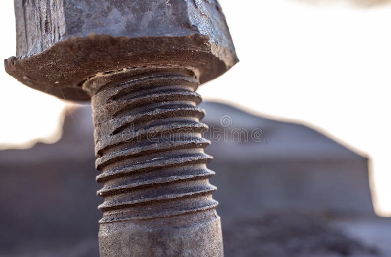 Threads on a Worn Out Rusty Bolt in the Desert Stock Image - Image of ...