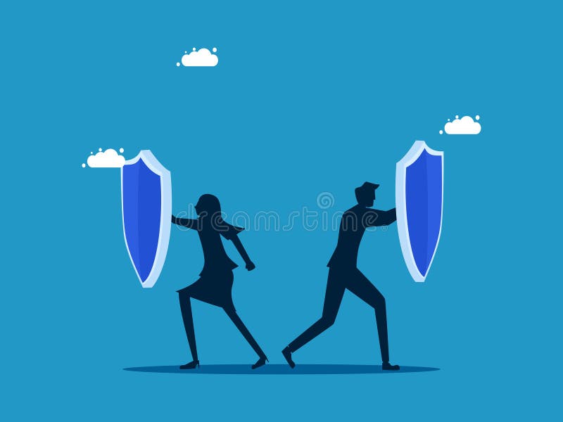 Hedging or Protection Against Threats. Business Team with Arrow Attack ...