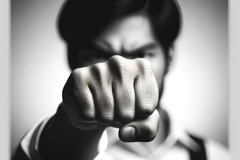 Threatening Male Fist As a Symbol of Strength and Aggression Stock ...