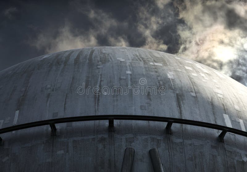 Threatening Sphere of a Gas Container with Dramatic Sky in the ...