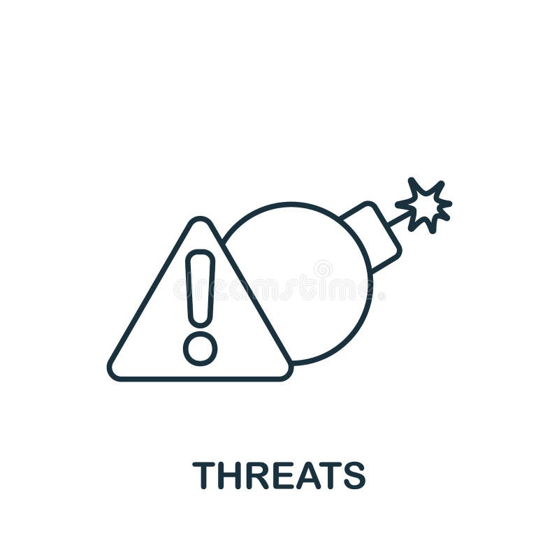 Threats Icon. Monochrome Simple Line Harassment Icon for Templates, Web ...