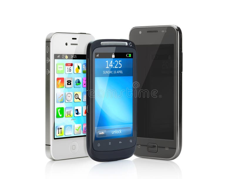 Collection of cell phones stock image. Image of call - 48380445