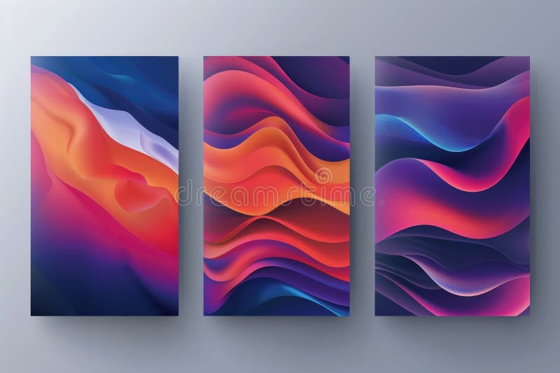 Three Abstract Banners with Different Colors and Shapes. Ideal for ...