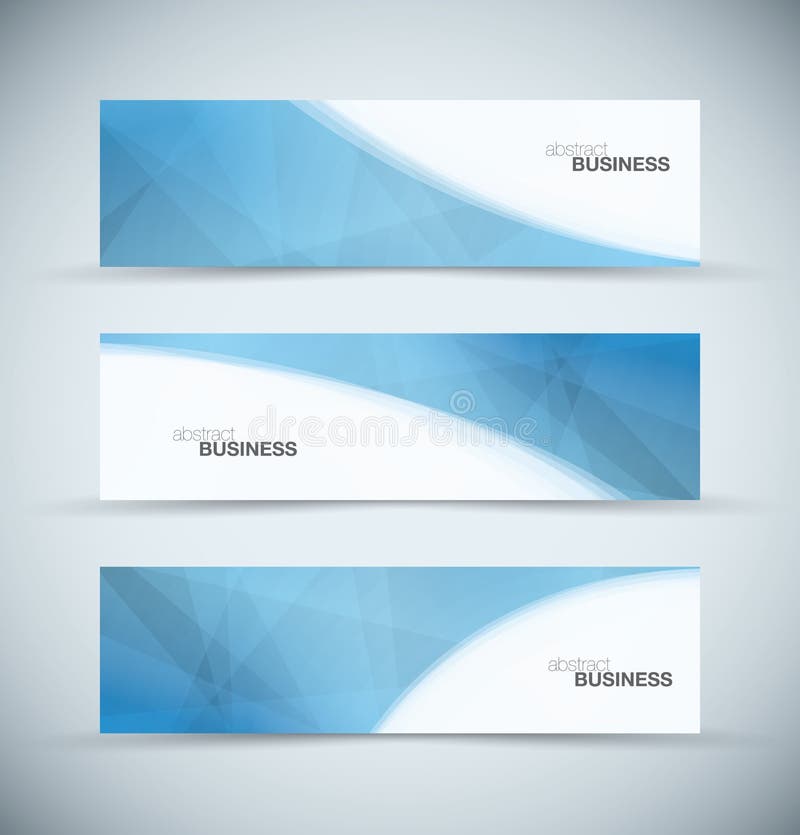 Three Abstract Blue Business Header Banners Stock Illustration ...