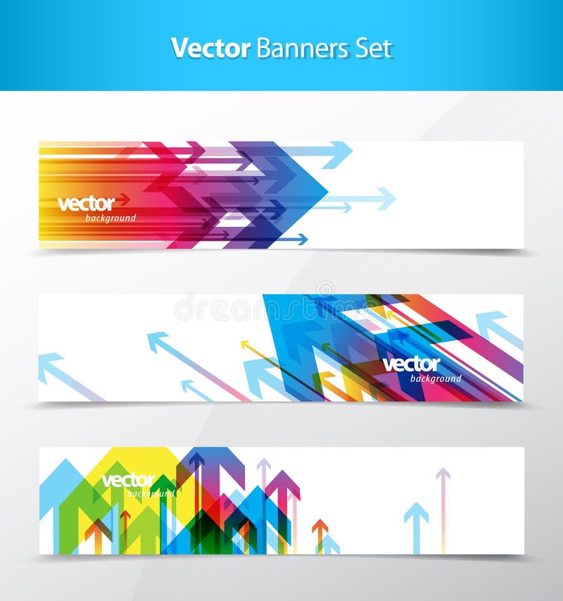 Three Abstract Colorful Arrows Background Banners. Stock Vector ...