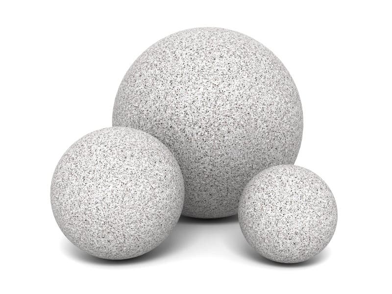 Three Abstract Concrete Stone Spheres Stock Illustration - Illustration ...