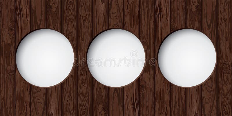 Three of Abstract 3D Circle Frame Paper Cut Style on Cut Timber Panels ...