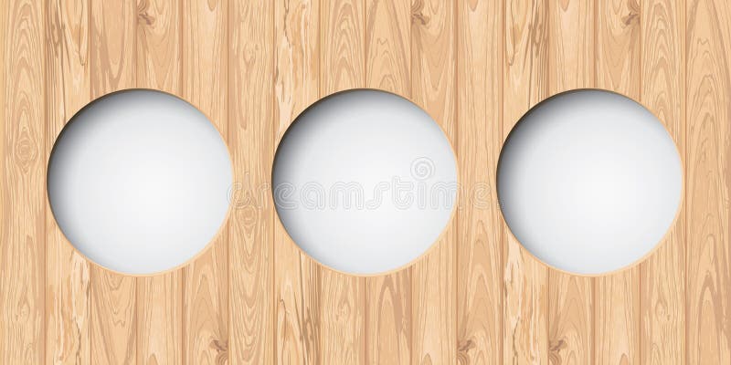 Three of Abstract 3D Circle Frame Paper Cut Style on Cut Timber Panels ...