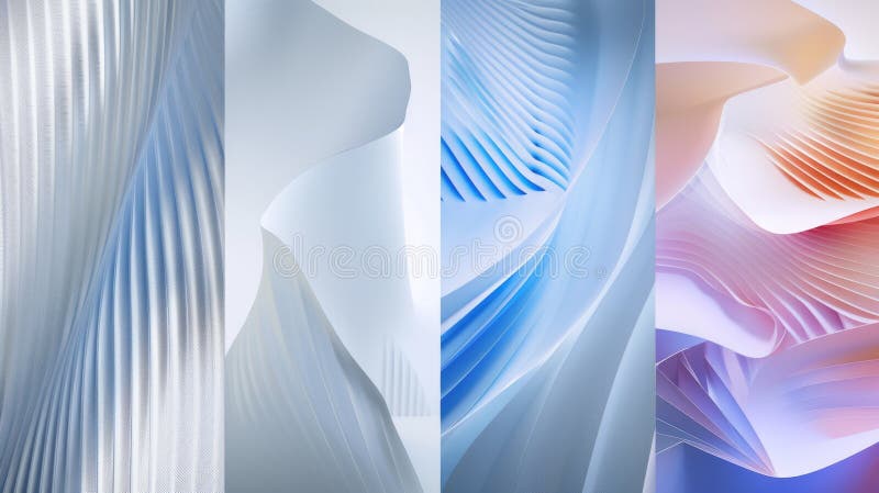 Three Abstract Design Elements in Different Colors Stock Photo - Image ...