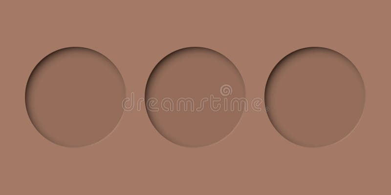 Three of Abstract 3 Dimension Circle Frame Paper Cut on Mocha Mousse ...