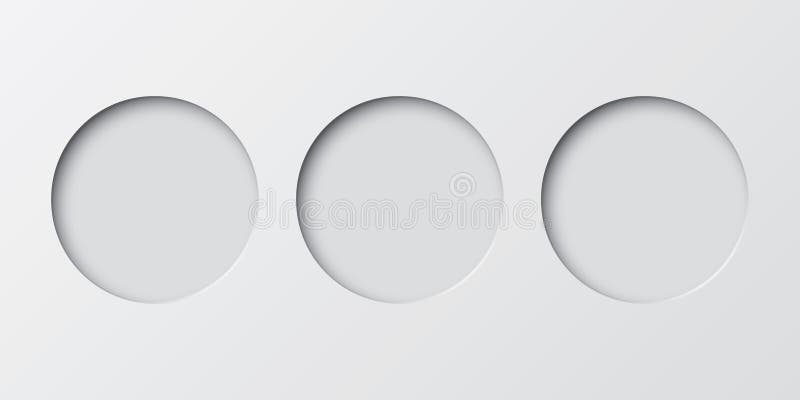 Three of Abstract 3 Dimension Circle Frame Paper Cut on White ...