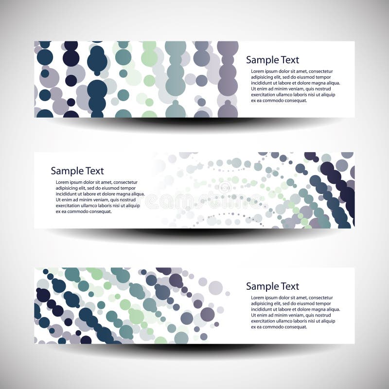 Three Abstract Header Designs Stock Vector - Illustration of shape ...