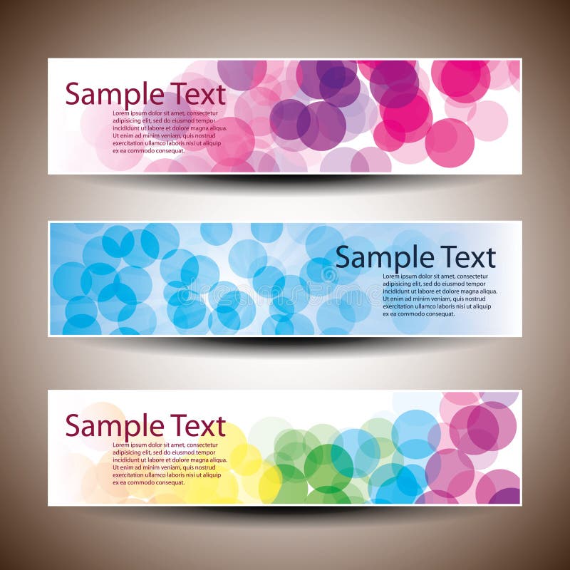 Three Abstract Header Designs Stock Vector - Illustration of layout ...