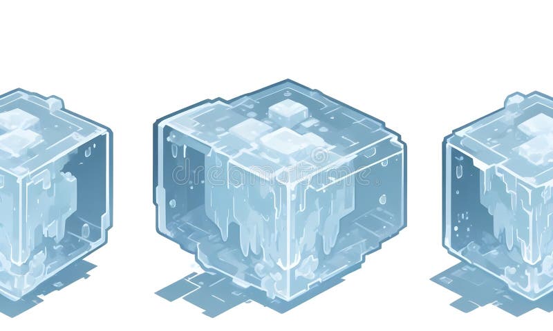 Three Abstract Ice Cubes on White Background Stock Vector ...