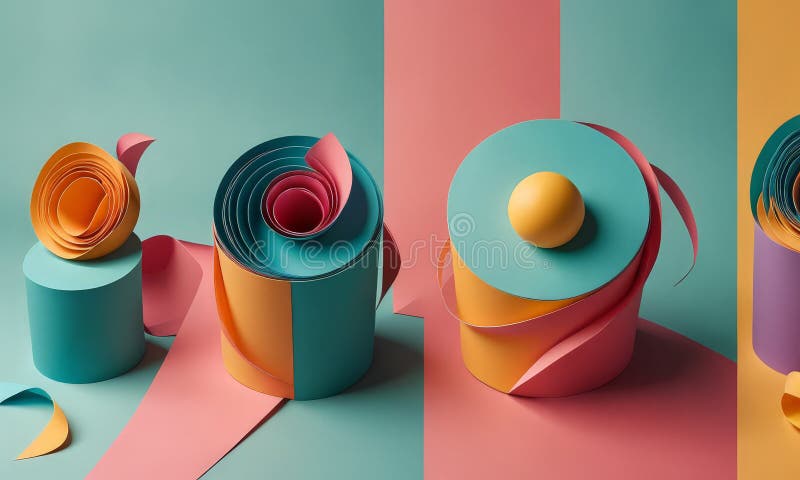 Three Abstract Sculptures, Each with Unique Shape and Color, are ...