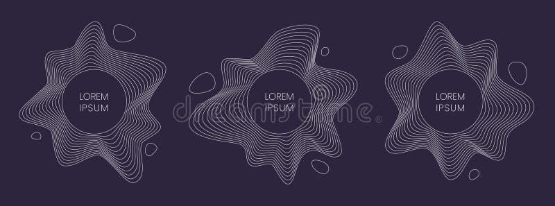 Three Abstract Wavy Linear Shapes Stock Vector - Illustration of ...