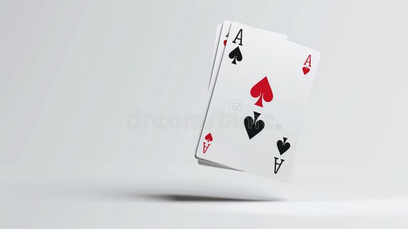 Three Ace Playing Cards Floating Against a Clean White Studio ...