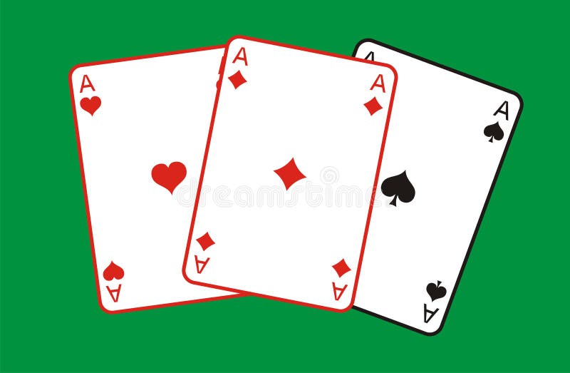 Three Aces in Playing Cards Stock Vector - Illustration of poker ...