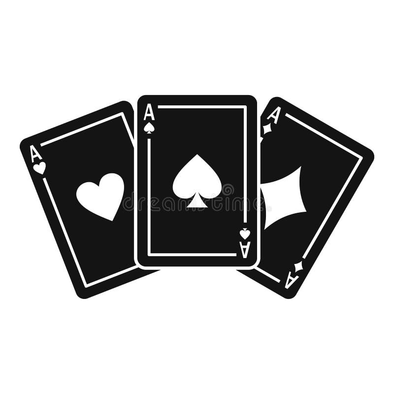 Three Aces Playing Cards Icon, Cartoon Style Stock Vector ...