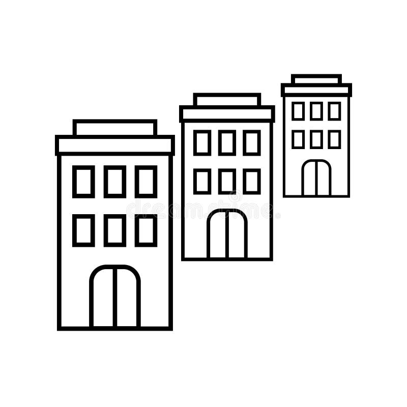 Three Administration Buildings Icons Stock Vector - Illustration of ...