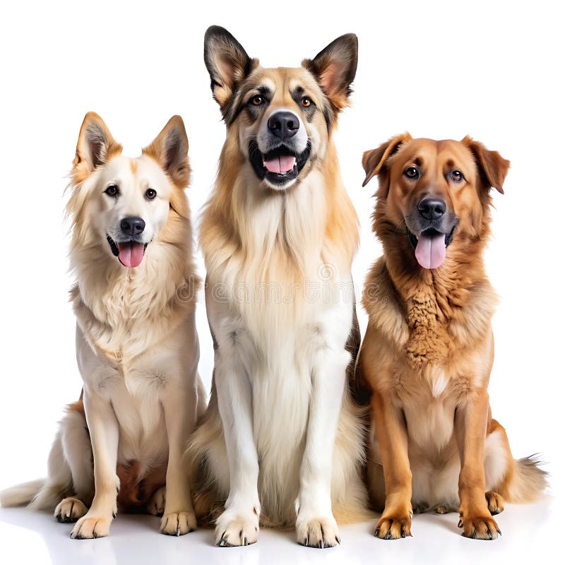 Three Adorable Dogs Sitting Together, Smiling for the Camera Stock ...