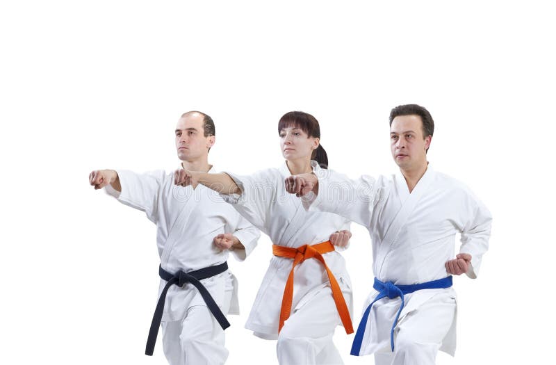 Three Adult Athlete are Beating Punch Arm Stock Photo - Image of ...