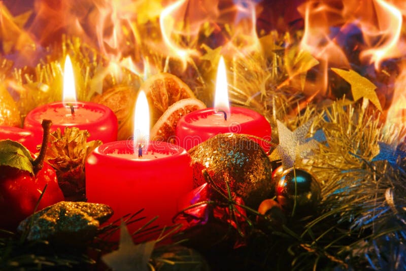 Three Advent candles . stock photo. Image of celebration - 47242146