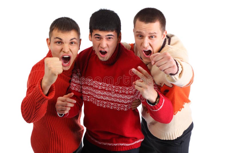 Three Aggressive Young Hooligans Stock Image - Image of gang, dangerous ...
