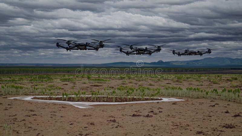 Three Agricultural Drones are Flying Synchronized Over a Circular Test ...