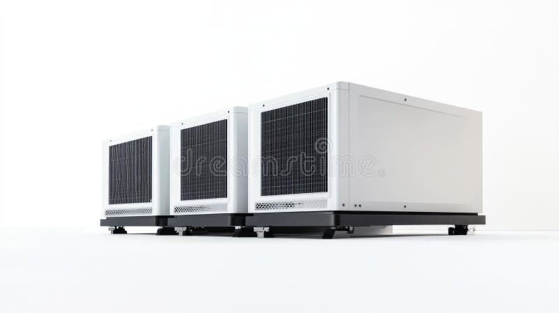 Three Air Conditioners Stacked on Top of Each Other, a Unique and ...