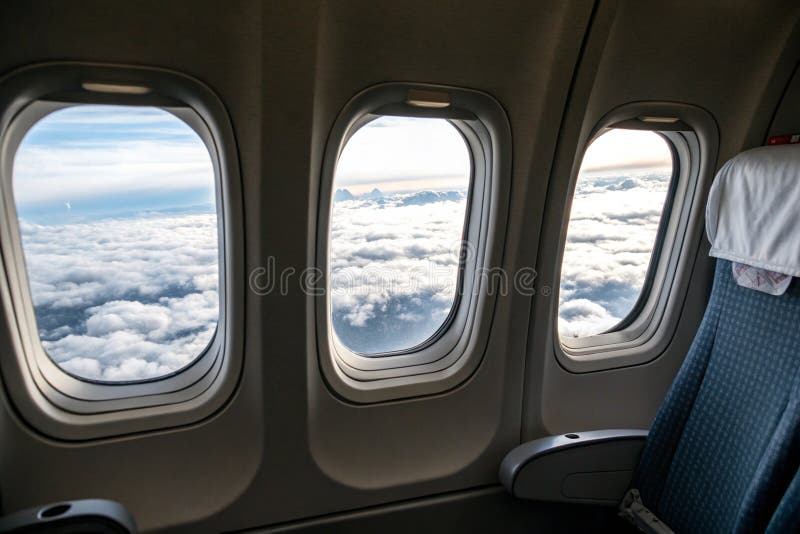 Three Airplane or Jet Windows Stock Illustration - Illustration of ...