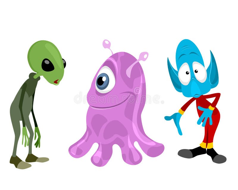 Three aliens set stock vector. Illustration of monster - 64005298