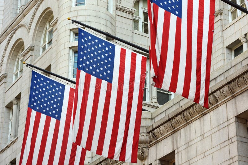 Three American Flags stock image. Image of spangled, government - 34808655