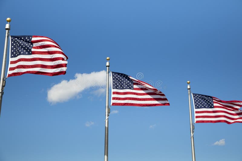 Three American Flags stock image. Image of land, conservative - 87691339