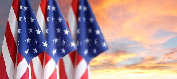 Three American flags stock photo. Image of american - 302121602