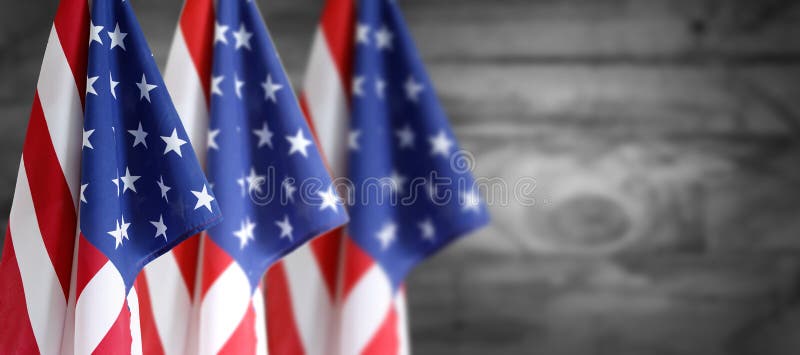 Three American flags stock image. Image of independence - 127543999