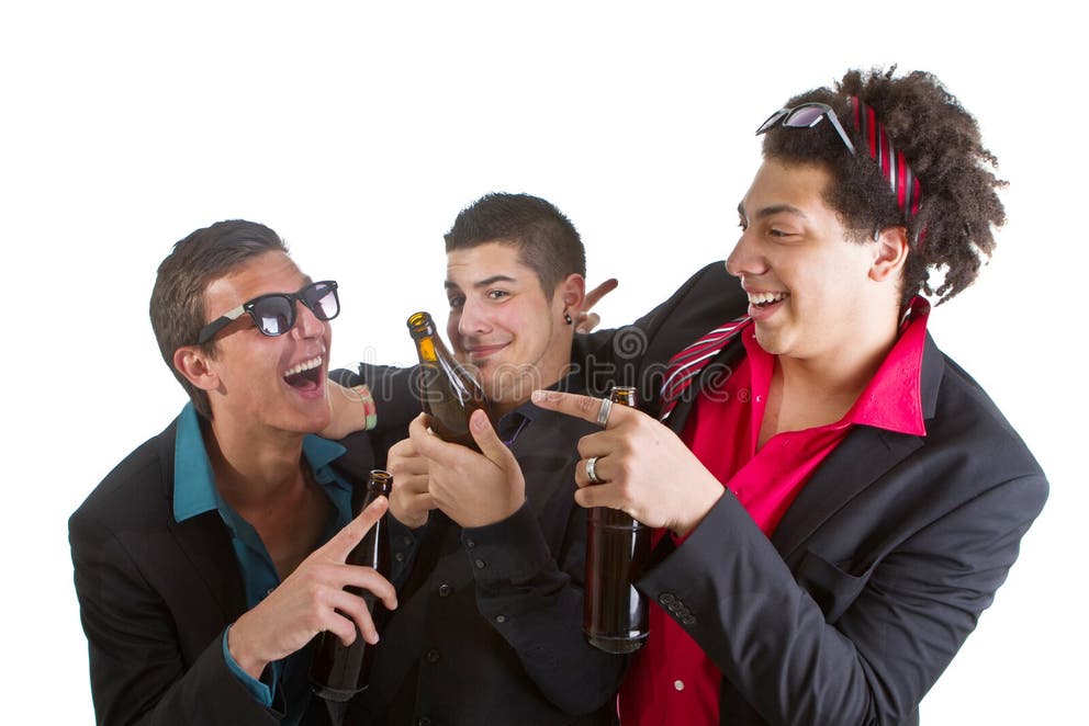 Three Amigos Partying with Beer Stock Photo - Image of alcohol, ethnic ...