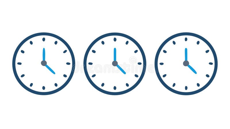 Three Analog Clocks Time Zones Schedule Icon, Vector Design Generative ...