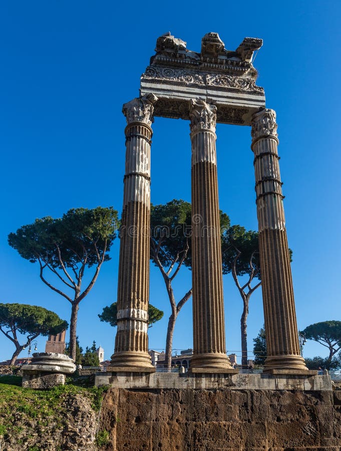 Columns on Rome Forum stock image. Image of ruined, front - 6870087
