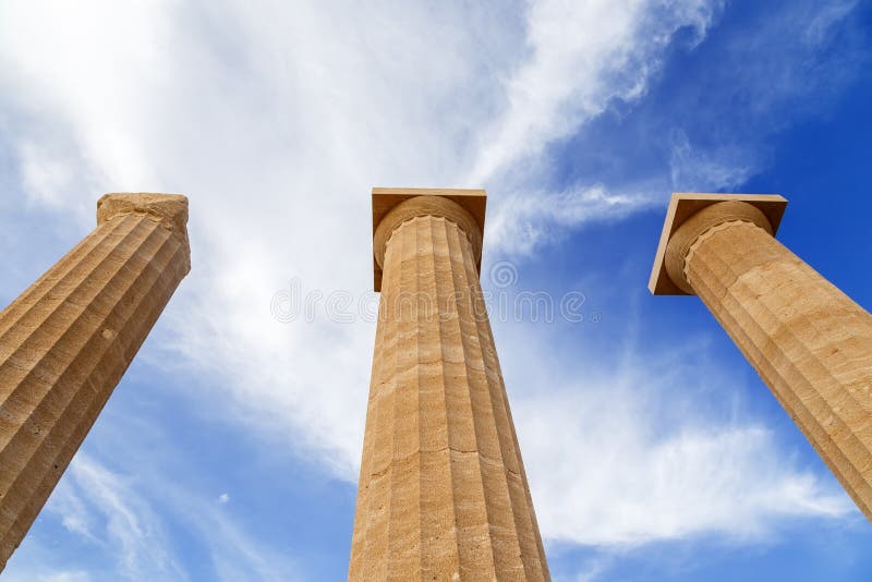 Three pillars. stock image. Image of column, pillars, ruins - 2798647