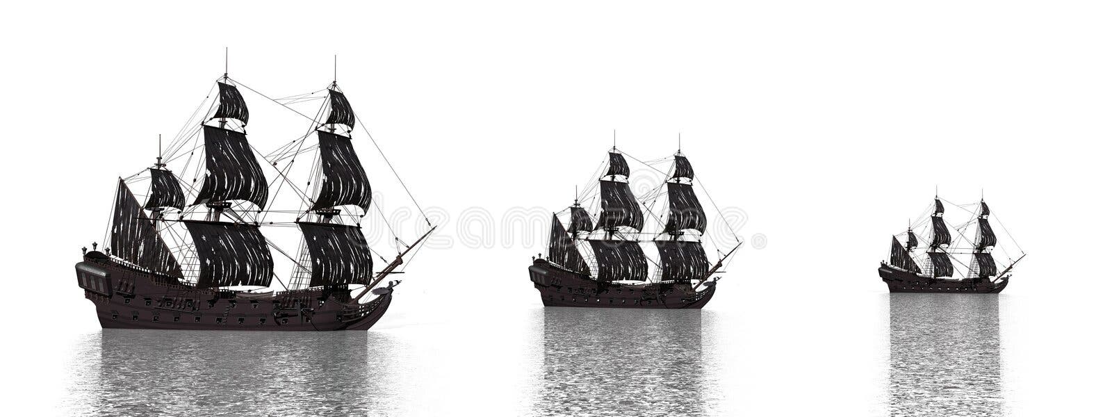 French Frigate Medusa, 1810 - 3D Render Stock Illustration ...