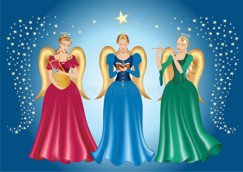 Three Angels stock vector. Illustration of greetings - 27548089