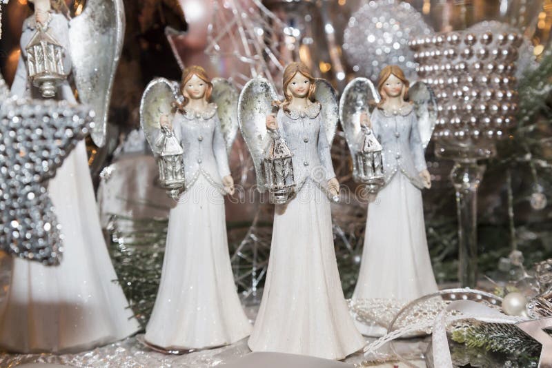 Three Angels, Traditional Decorations for Christmas Tree. Stock Image ...
