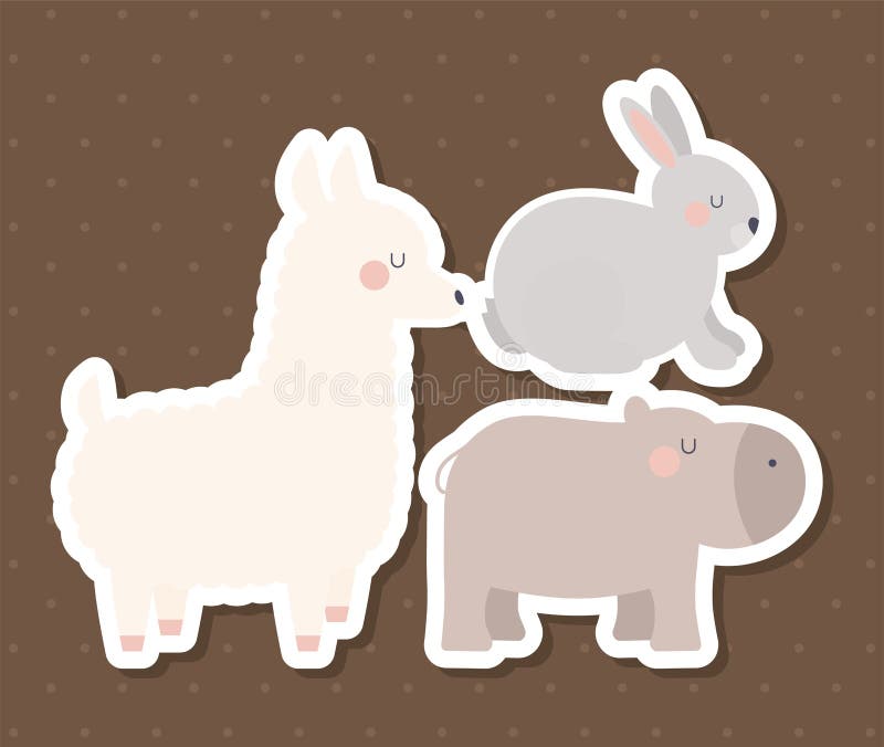 Three animals design stock vector. Illustration of little - 221070963