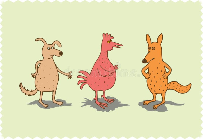 Three animals stock vector. Illustration of vector, rooster - 55113474